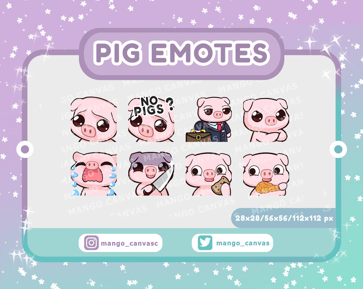 Twitch Emotes-pig Emotes Set 9 - Etsy