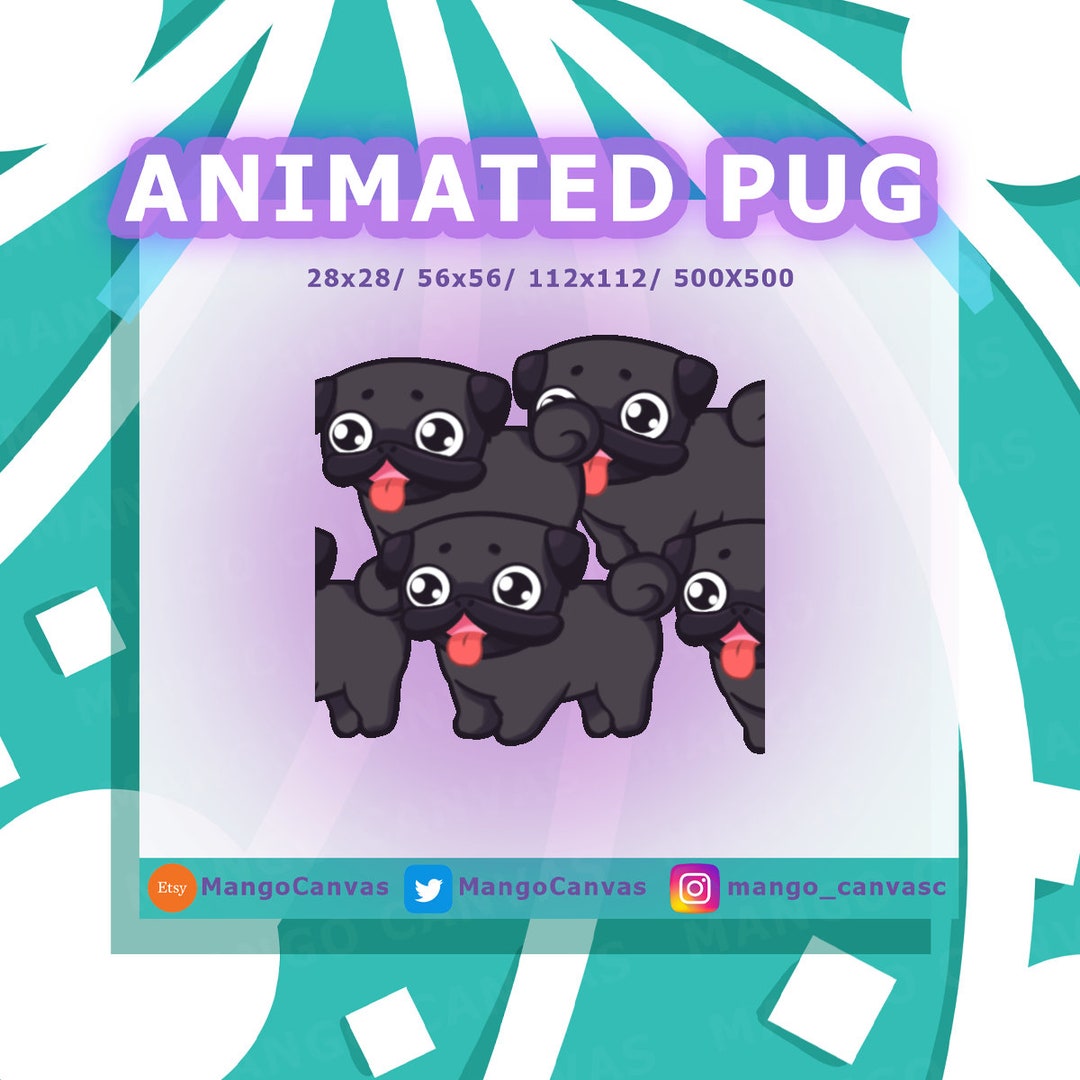 Animated Black Pug Emote-alert - Etsy