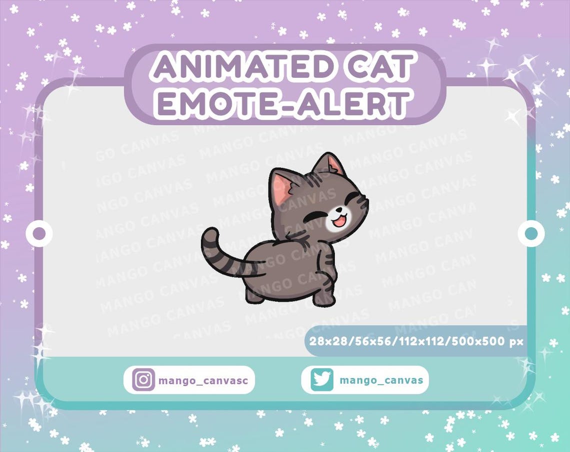 Animated Gray Tabby Cat Emote-alert /twerk Emote-alert - Etsy