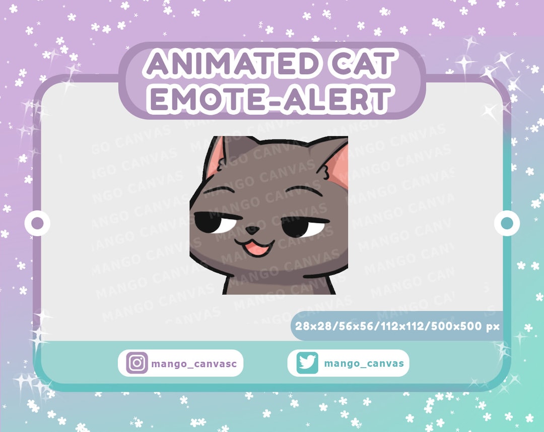 Animated Gray Cat Emote-smirk Emote - Etsy