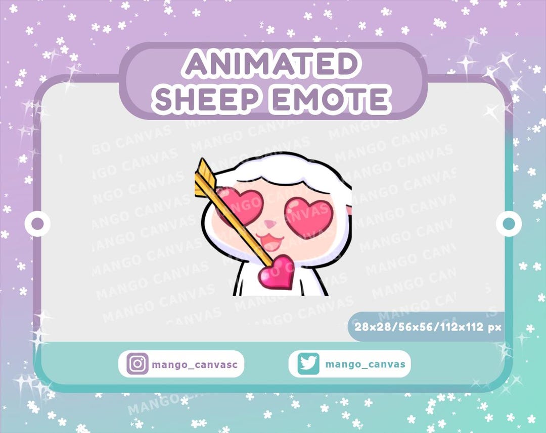 Animated Sheep Emote/ Valentine Day Emote/ Shot by Cupid Emote - Etsy