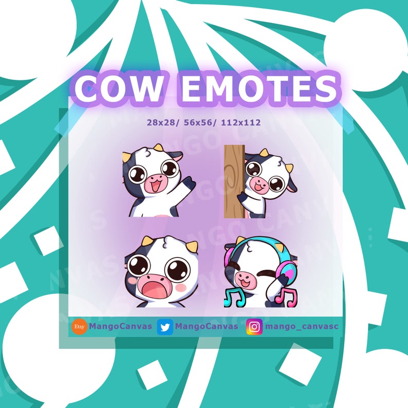 Twitch Emotes-cow - Etsy