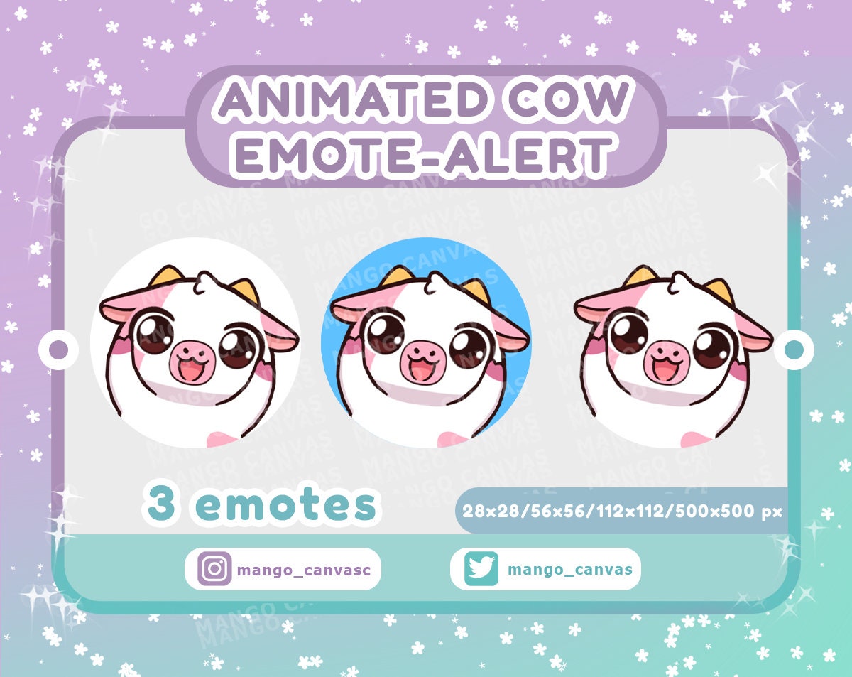 Animated Pink Cow Emote Alert /pedro Dance Emote-alert - Etsy