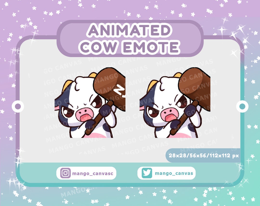 Animated Cow Emote-ban Emote - Etsy