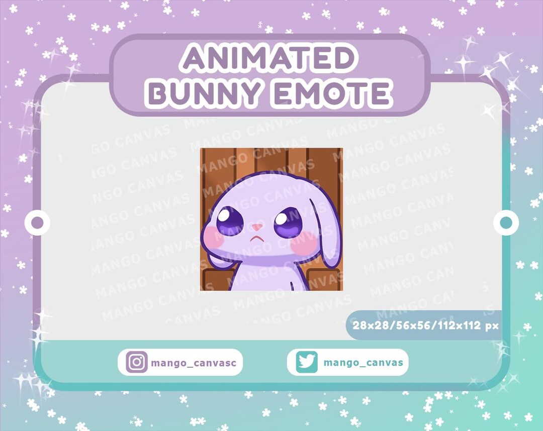Animated Purple Bunny Emote-leave Emote - Etsy