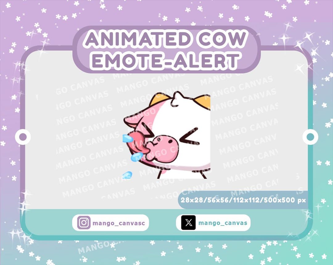 Animated Pink Cow Emote-alert/ Blowingraspberry Emote-alert - Etsy