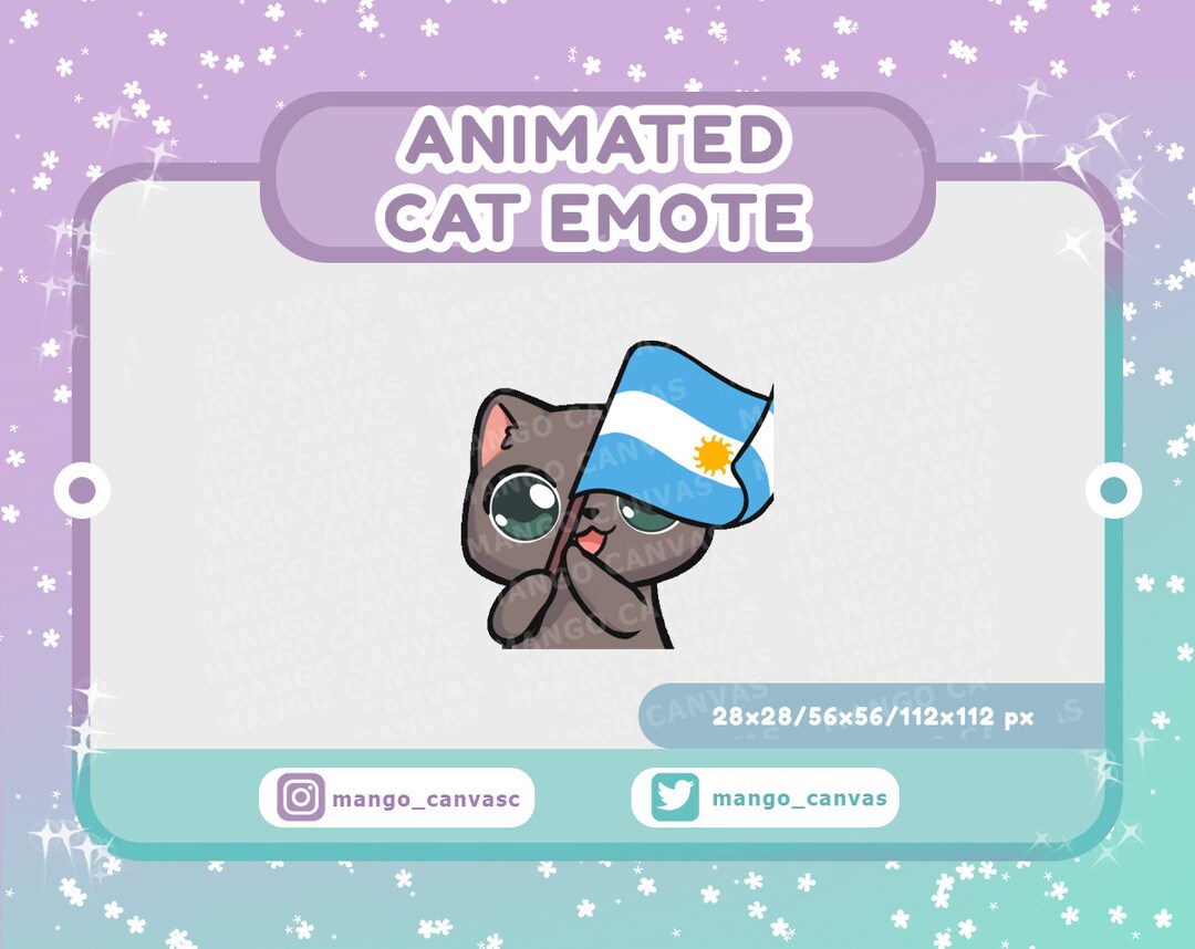 Animated Cat Emote-country Flag Emote - Etsy