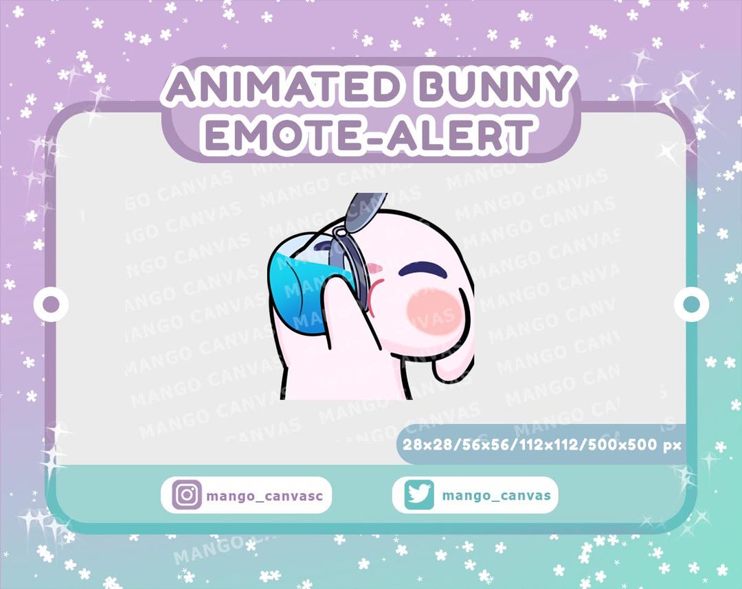 Animated Bunny Emote Alert /drinking Emote-alert - Etsy