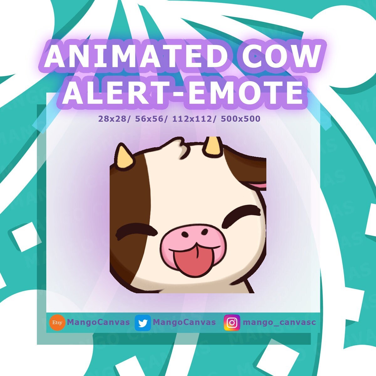 Animated Brown Cow -lick Emote-alert - Etsy