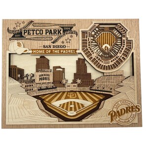 Petco Park - Home of the San Diego Padres - Layered Wooden Stadium With ...