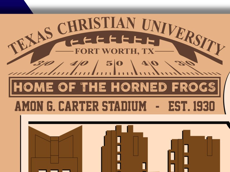 Amon G. Carter Stadium - Home of TCU Horned Frogs Football - Layered ...