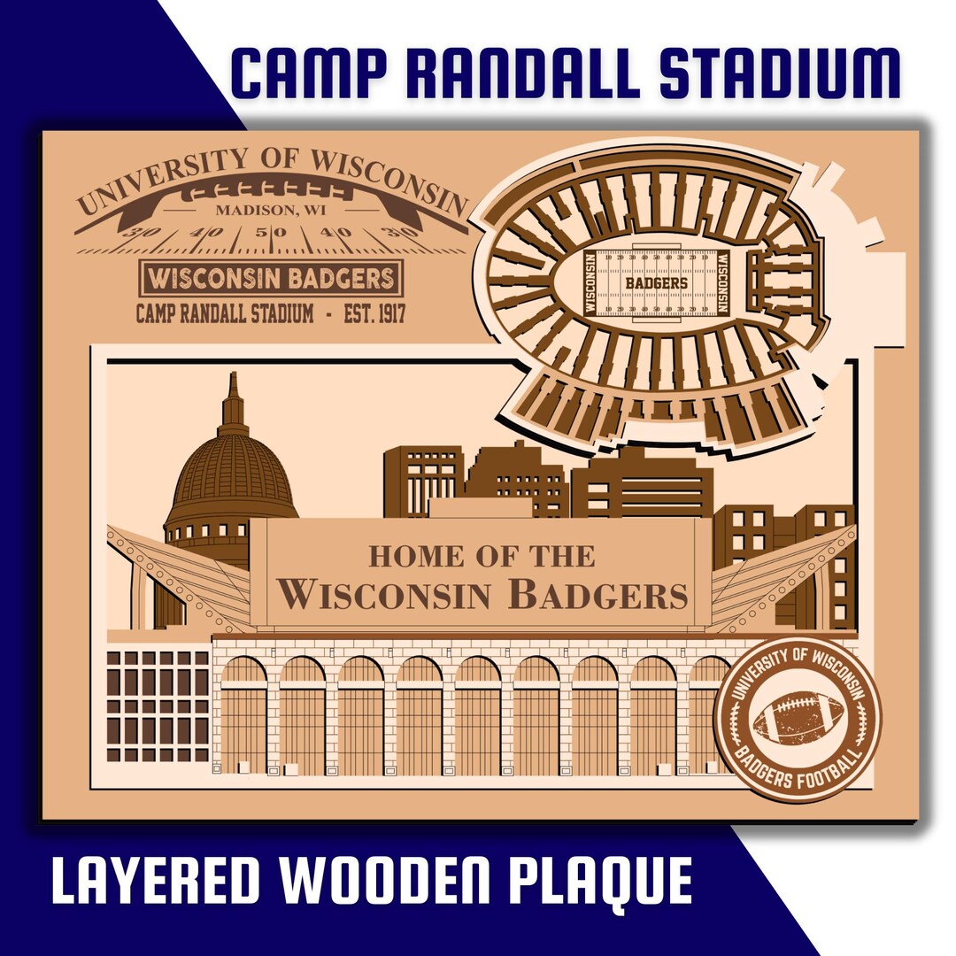 Camp Randall Stadium - Home of Wisconsin Badgers Football - Layered ...