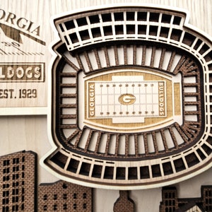 Sanford Stadium Home of Georgia Bulldogs Football Layered, Wooden ...