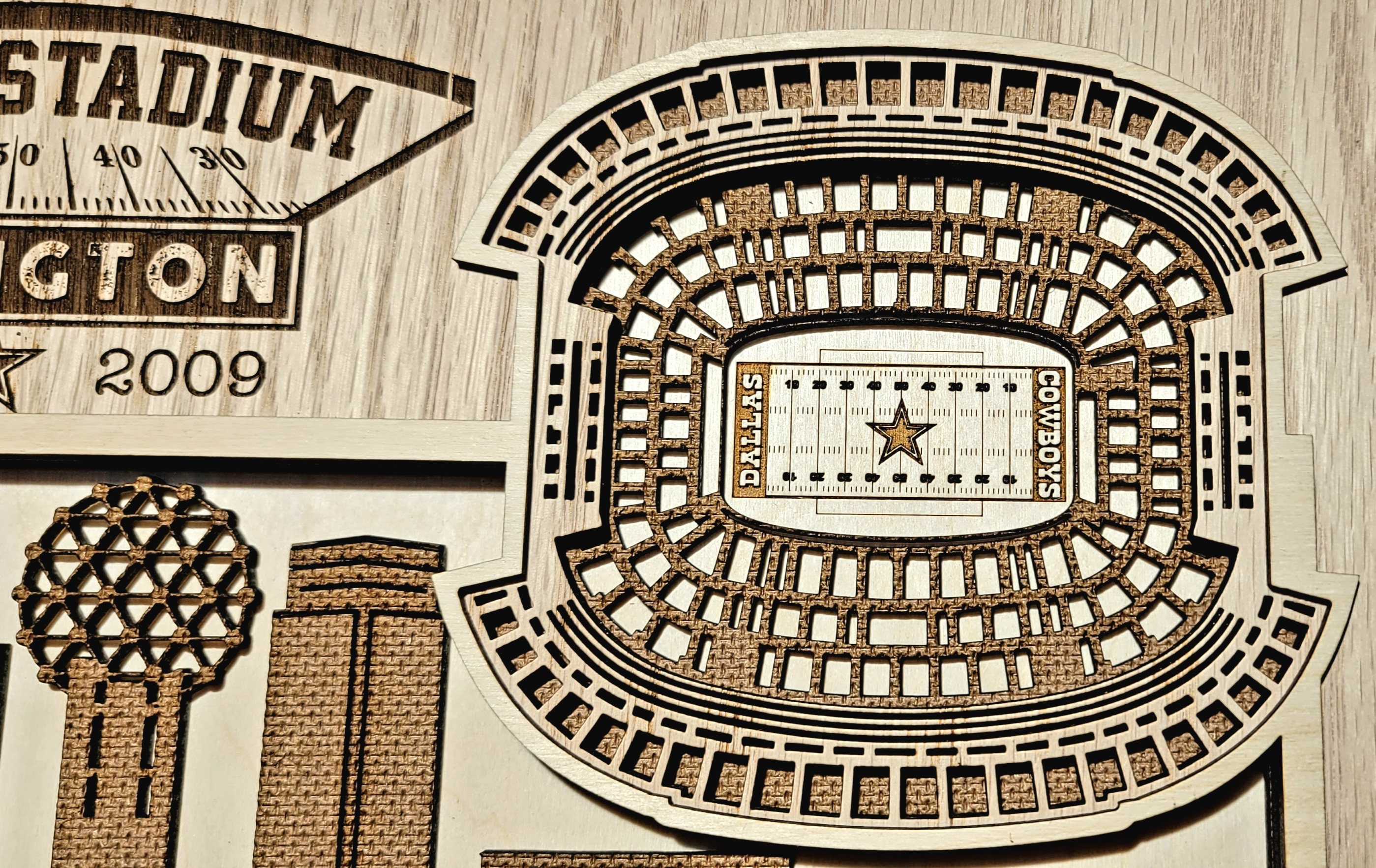 AT&T Stadium Home of the Dallas Cowboys Layered Wooden Stadium With ...