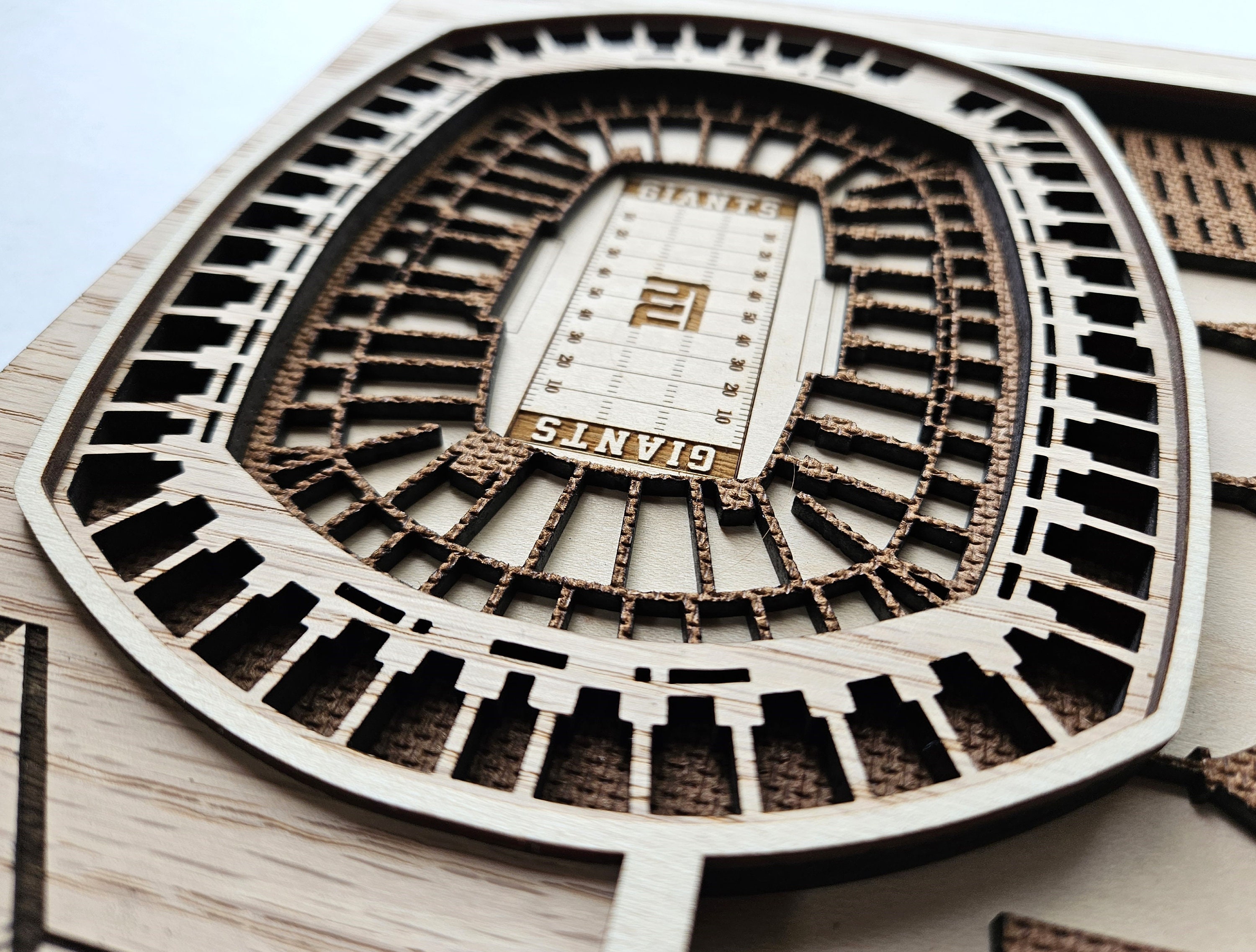 Metlife Stadium Home of New York Giants Football Layered Wooden Stadium ...