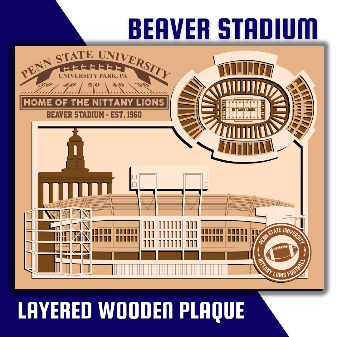 Beaver Stadium - Home of the Penn State Nittany Lions - Layered Wooden ...