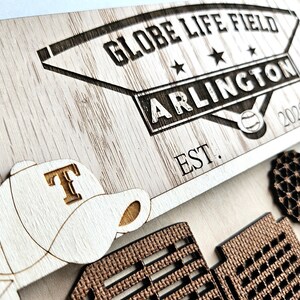 Globe Life Field Home of the Texas Rangers Layered Wooden Stadium With ...