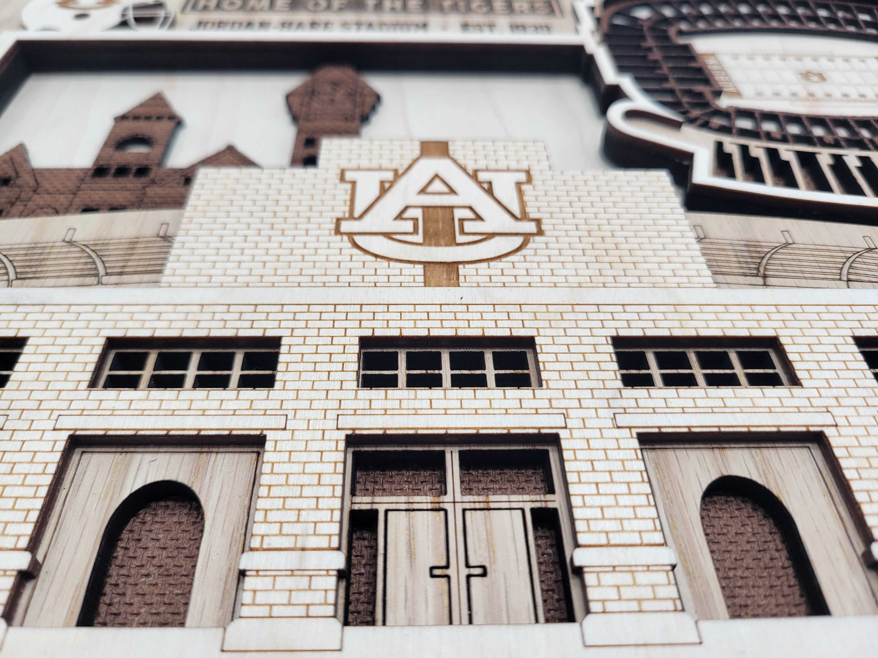 Jordan-hare Stadium Home of Auburn Tigers Football Layered Wooden ...