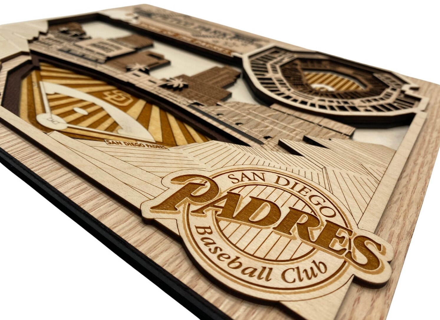 Petco Park Home of the San Diego Padres Layered Wooden Stadium With the ...