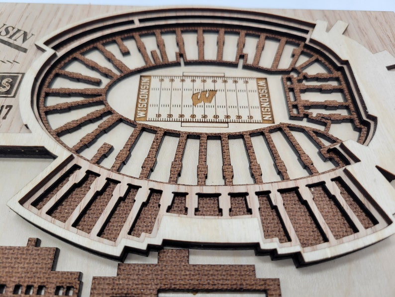 Camp Randall Stadium Home of Wisconsin Badgers Football Layered Wooden ...