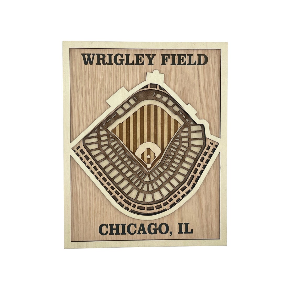 Wrigley Field Home of the Chicago Cubs Baseball Layered Wooden Replica ...