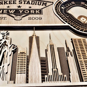 Yankee Stadium Home of the New York Yankees Layered Wooden Ballpark ...