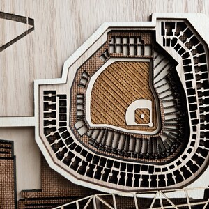 Globe Life Field Home of the Texas Rangers Layered Wooden Stadium With ...