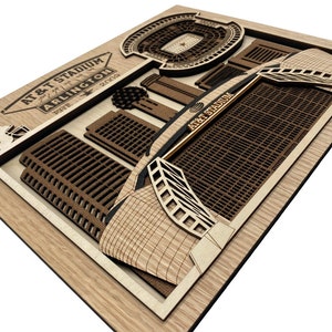 AT&T Stadium - Home of the Dallas Cowboys- Layered Wooden Stadium With ...