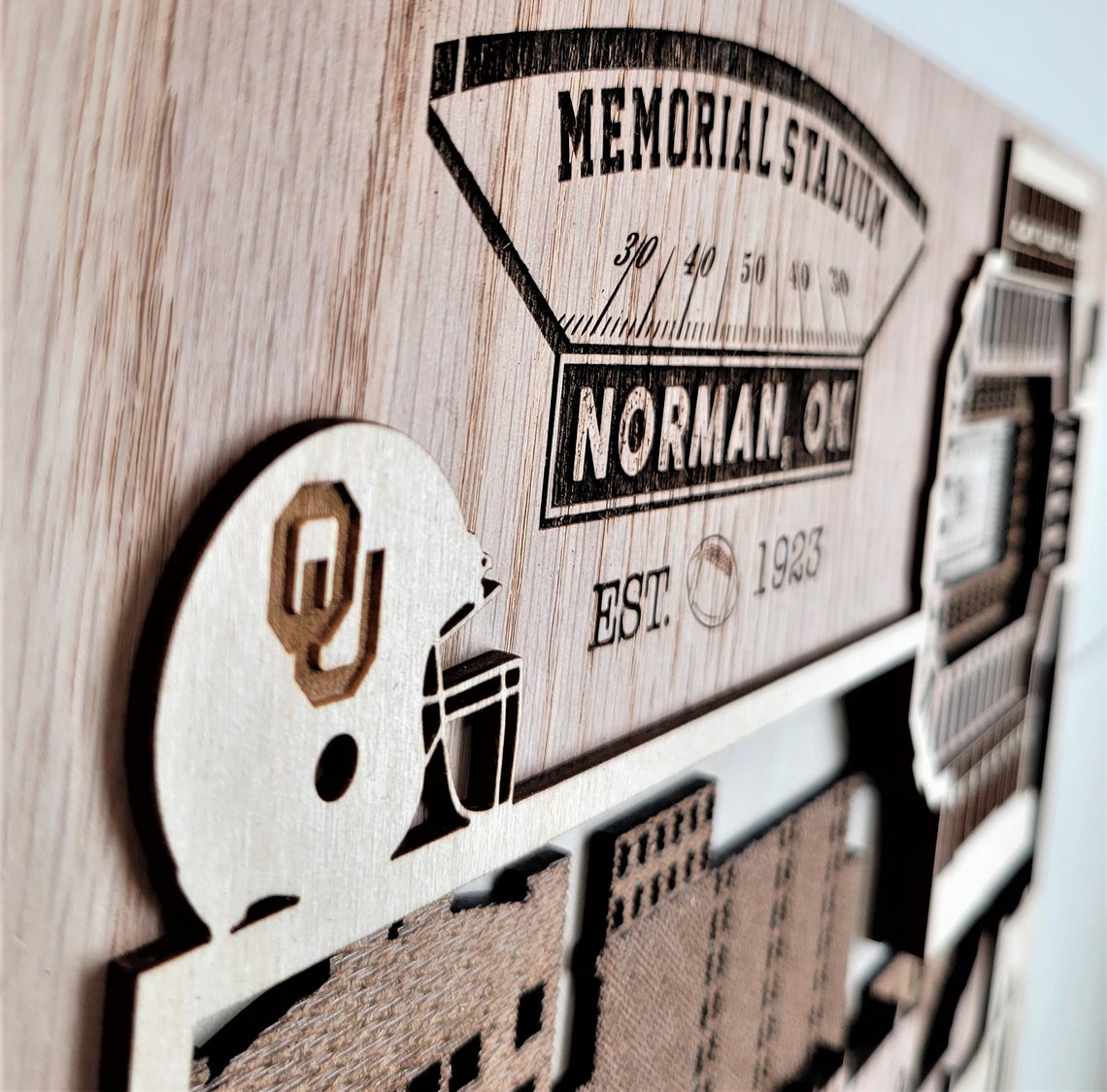 Oklahoma Sooners Memorial Stadium Home of Oklahoma Football Layered ...