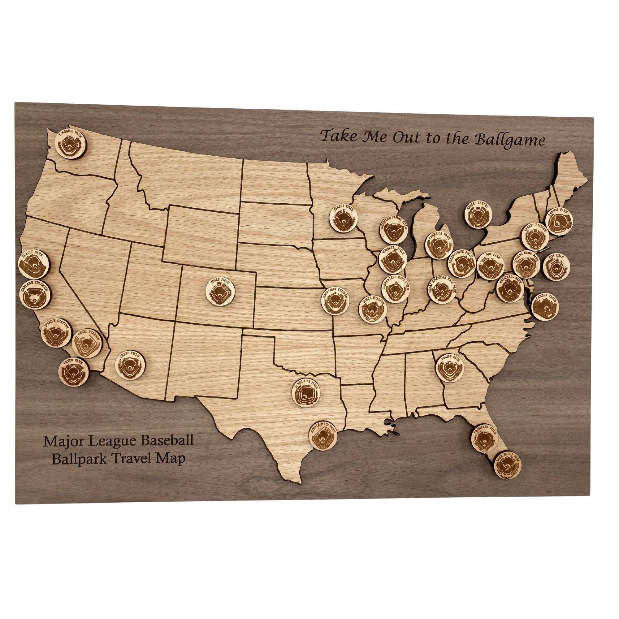 MLB Baseball Travel Map, Major League Baseball Ballpark Bucket List ...