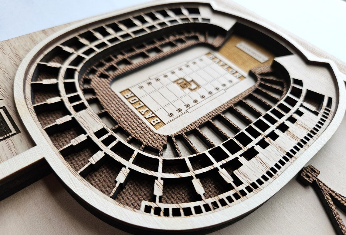 Mclane Stadium Home of Baylor Bears Football Layered Wooden Stadium ...