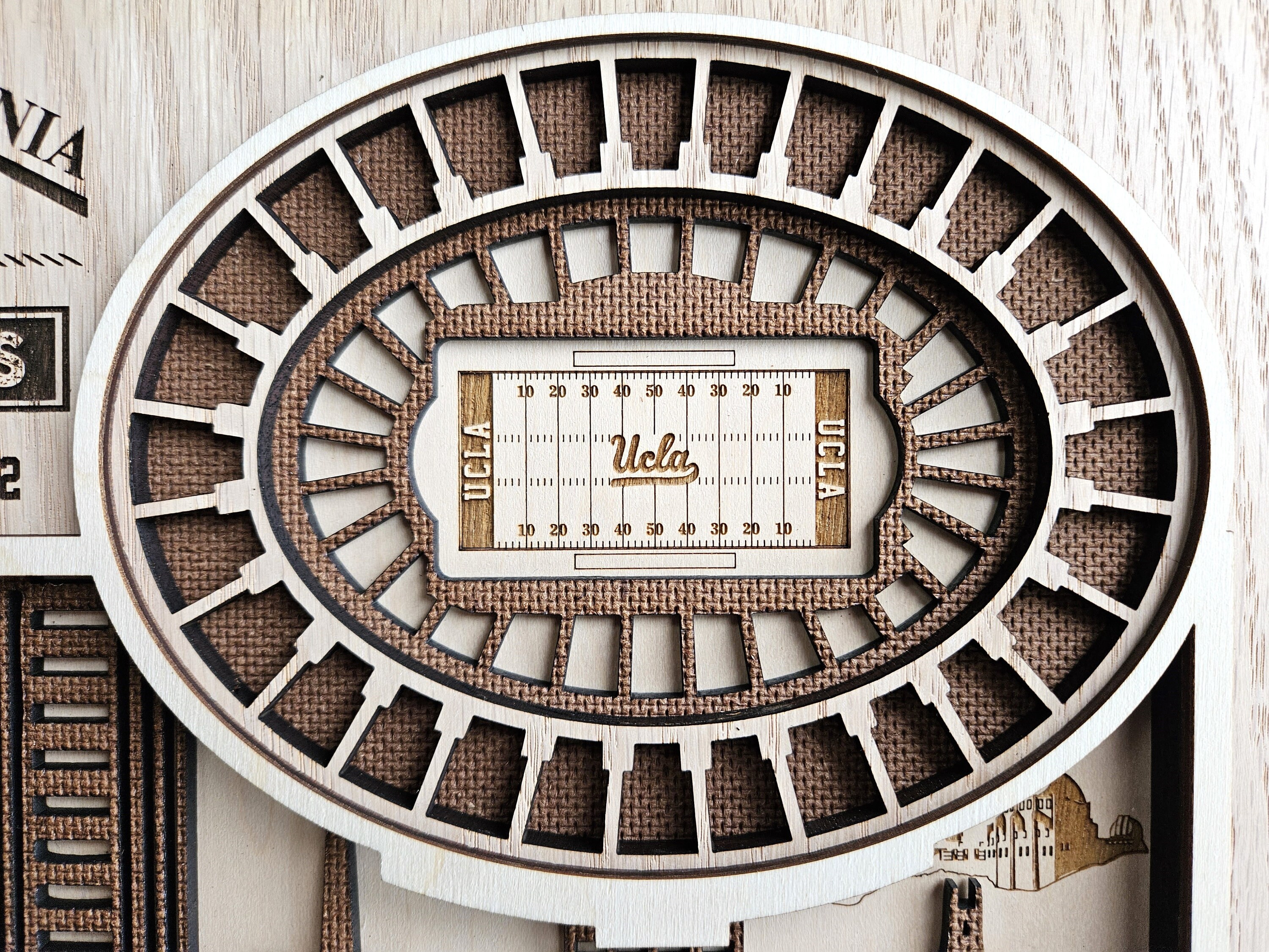 Rose Bowl Home of UCLA Football Layered Wooden Stadium Replica With Los ...