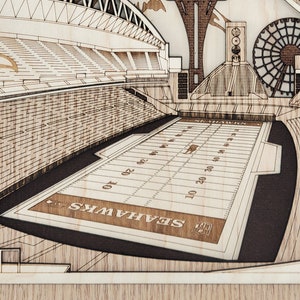 Lumen Field Home of Seattle Seahawks Football Layered Wooden Stadium ...