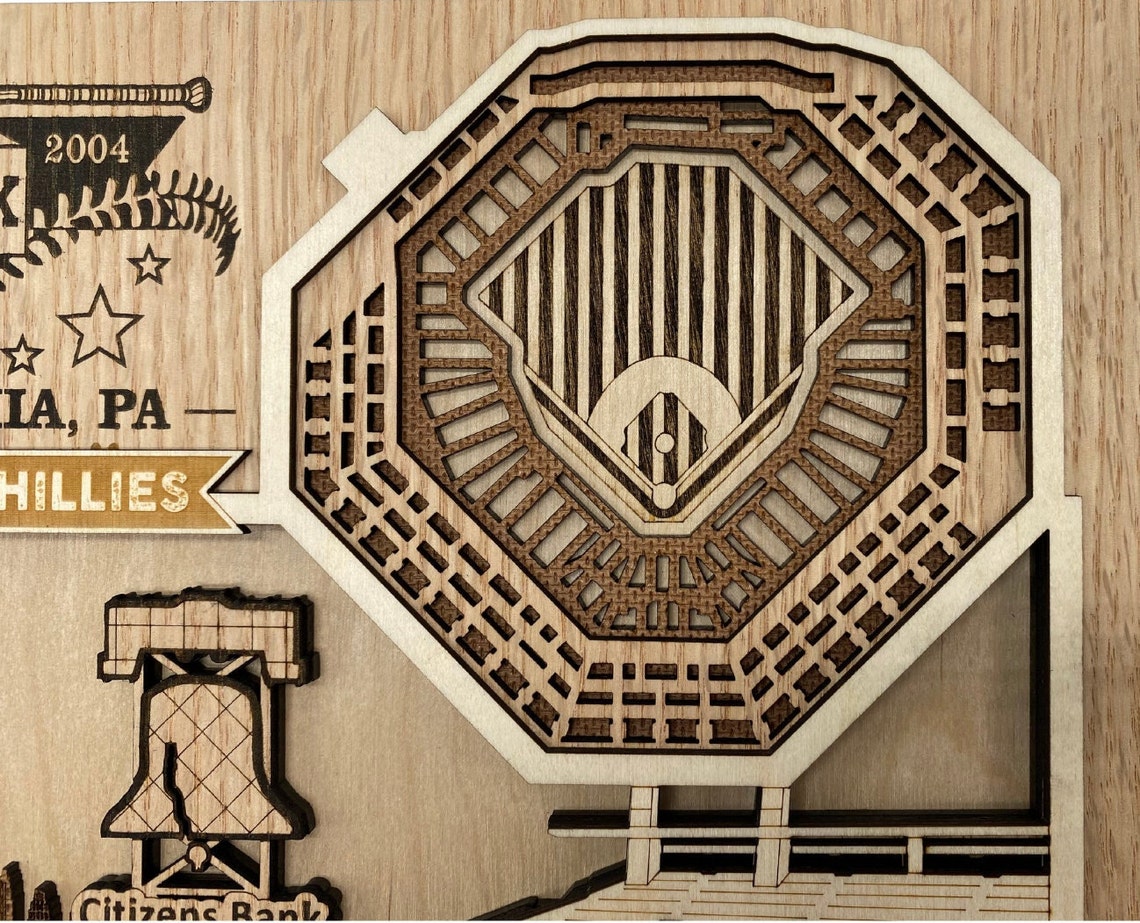 Citizen's Bank Park Home of the Philadelphia Phillies Layered Wooden ...