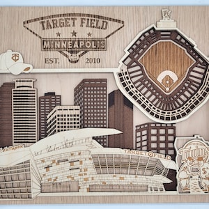 Target Field - Home of the Minnesota Twins - Layered Wooden Ballpark ...