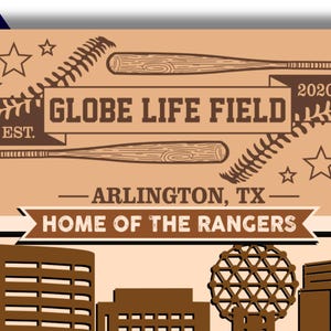 Globe Life Field - Home of the Texas Rangers - Layered Wooden Stadium ...