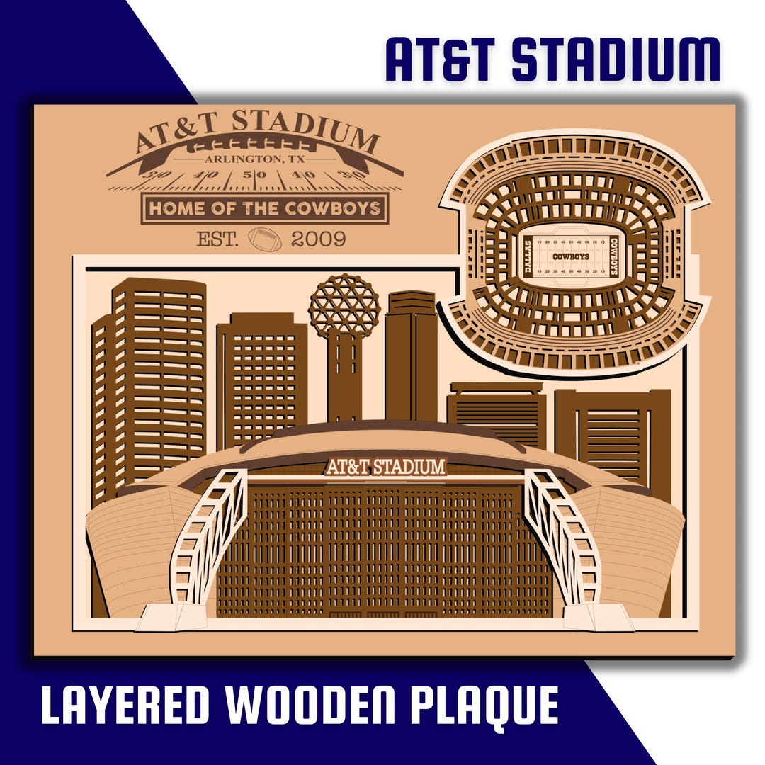 AT&T Stadium - Home of the Dallas Cowboys- Layered Wooden Stadium With ...
