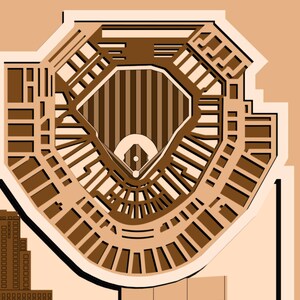 Petco Park - Home of the San Diego Padres - Layered Wooden Stadium With ...