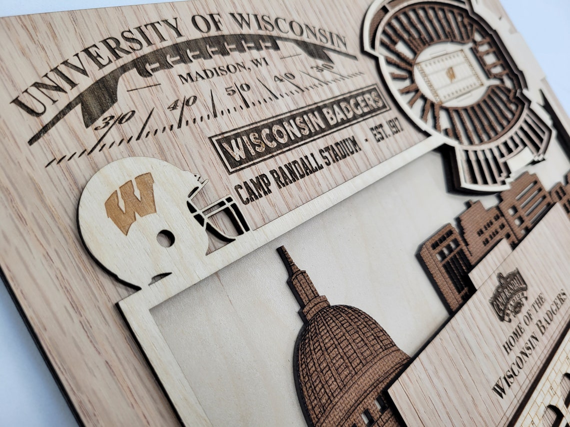 Camp Randall Stadium Home of Wisconsin Badgers Football Layered Wooden ...
