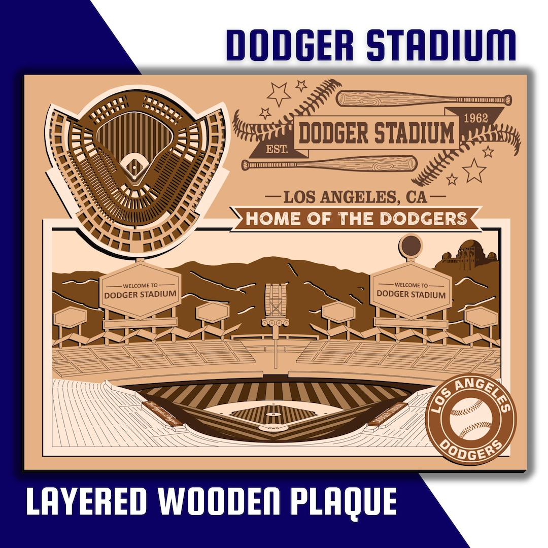 Dodger Stadium - Home of the Los Angeles Dodgers - Layered Wooden ...
