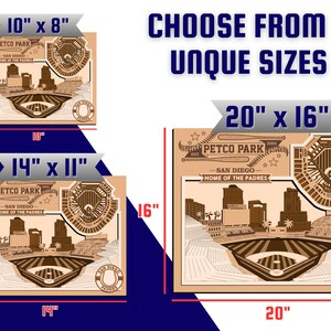 Petco Park - Home of the San Diego Padres - Layered Wooden Stadium With ...