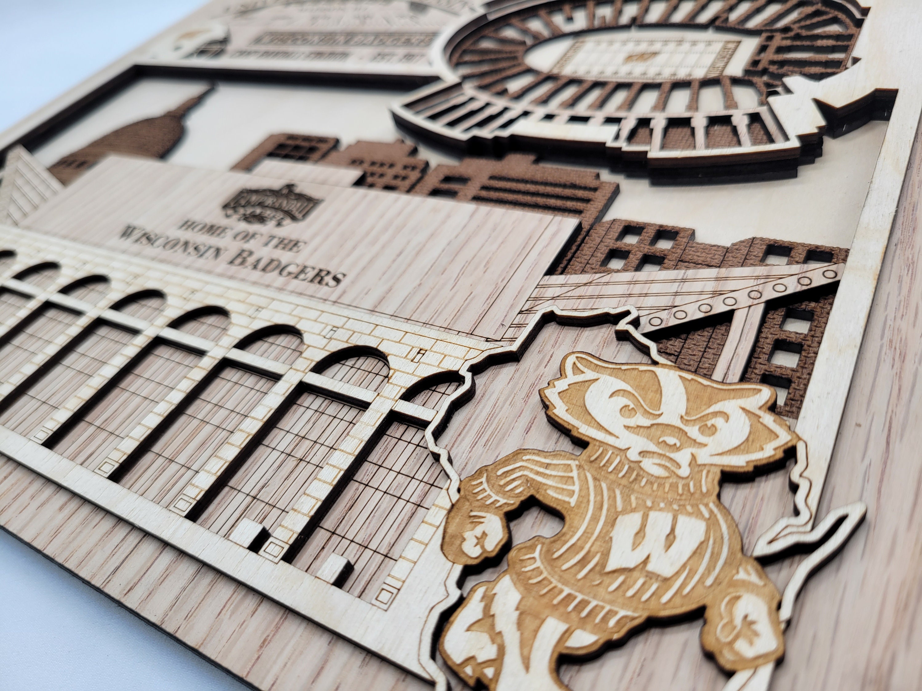 Camp Randall Stadium Home of Wisconsin Badgers Football Layered Wooden ...