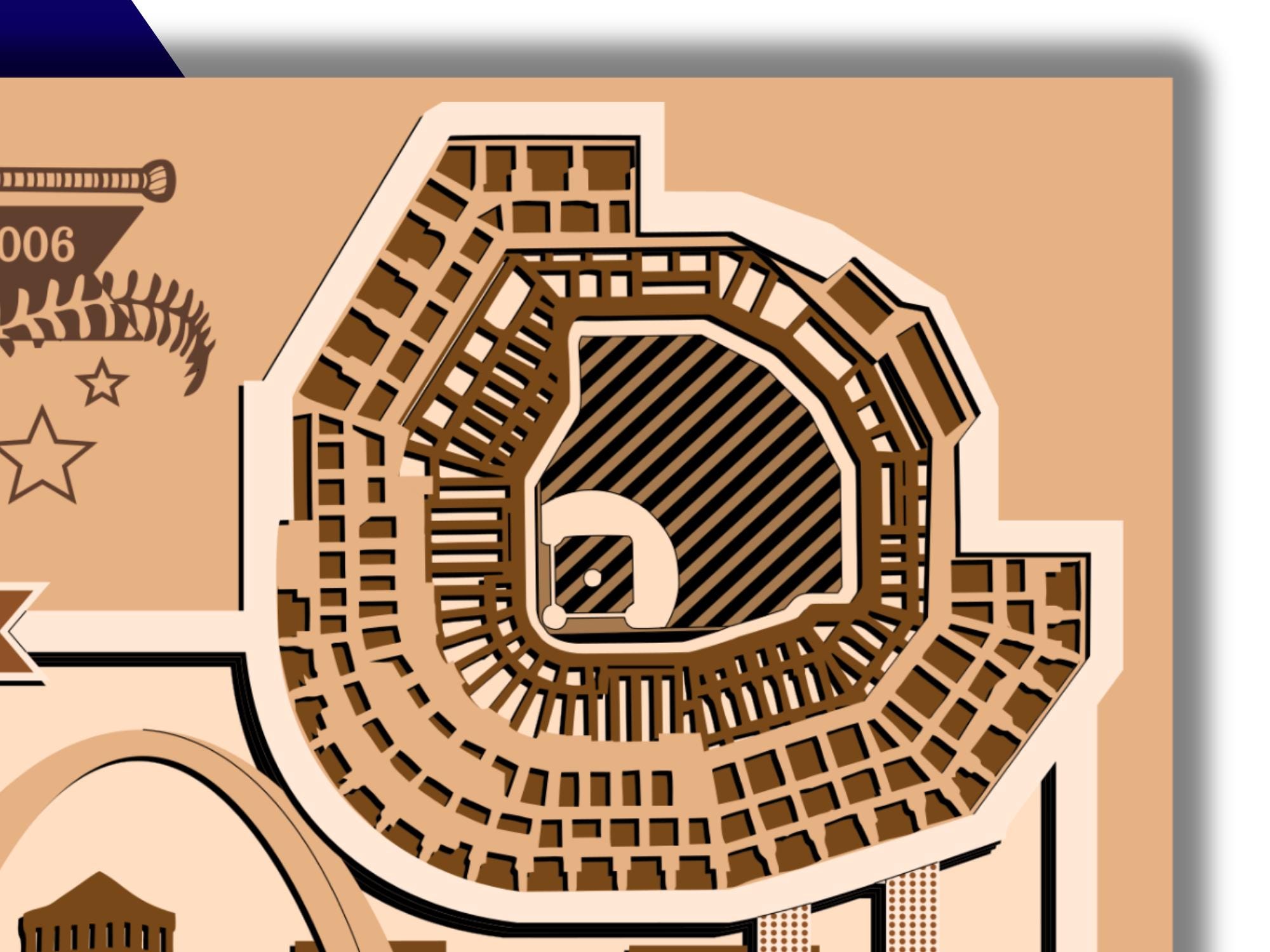 Busch Stadium - Home of the St. Louis Cardinals - Layered Wooden ...