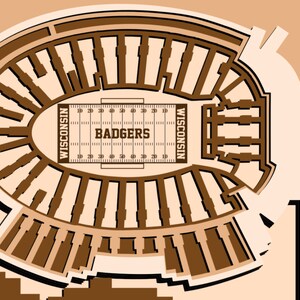 Camp Randall Stadium - Home of Wisconsin Badgers Football - Layered ...