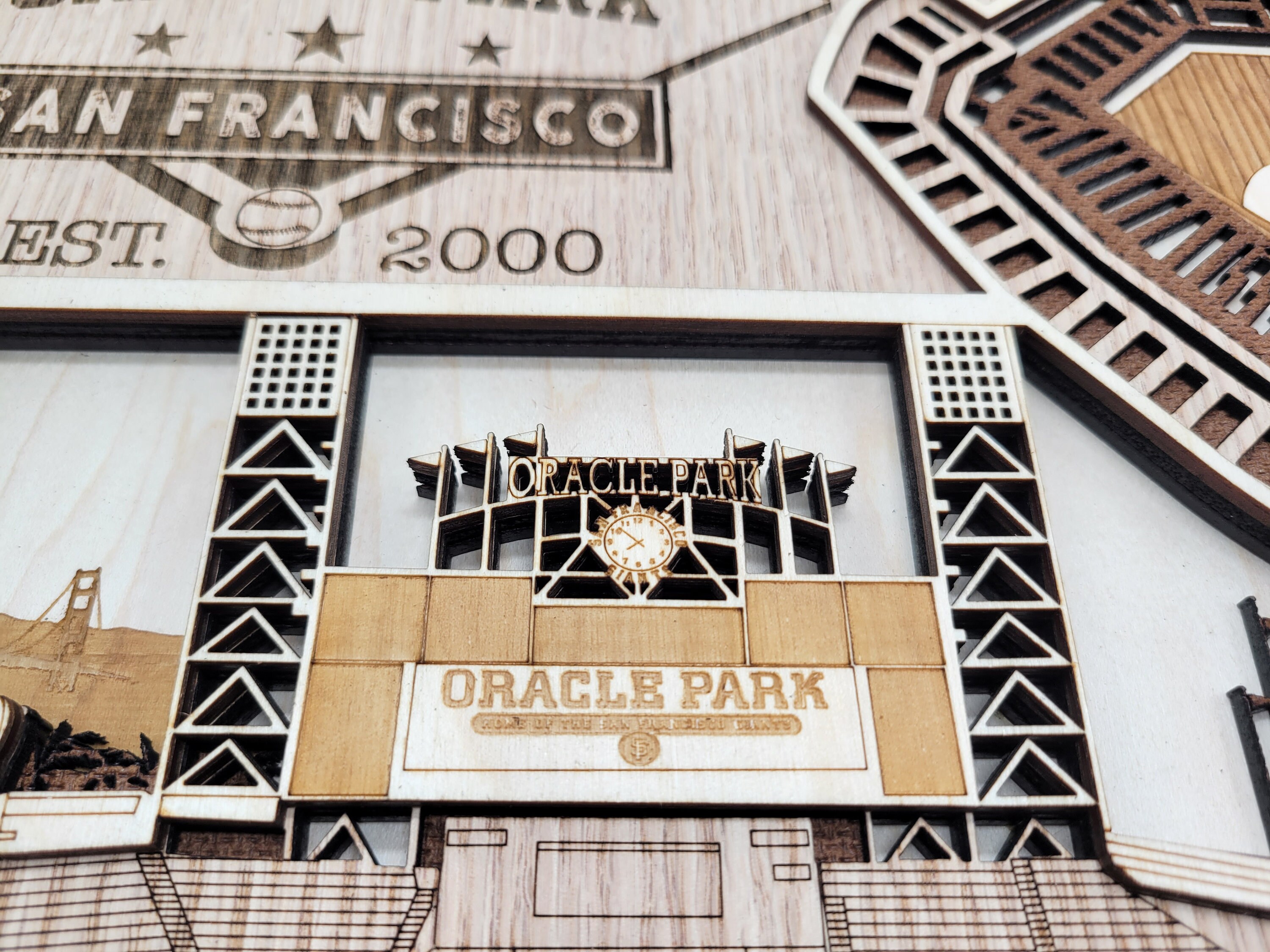 Oracle Park Home of the San Francisco Giants Layered Wooden Ballpark ...