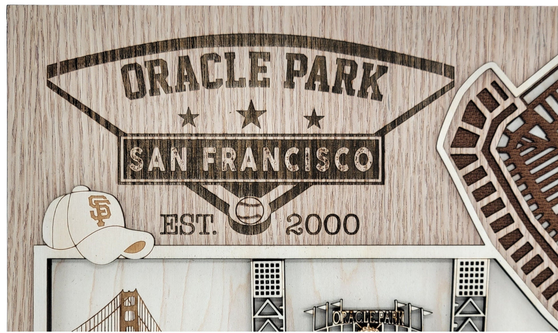 Oracle Park Home of the San Francisco Giants Layered Wooden Ballpark ...