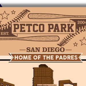 Petco Park - Home of the San Diego Padres - Layered Wooden Stadium With ...