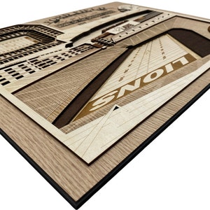 Ford Field - Home of the Detroit Lions - Layered Wooden Stadium With ...