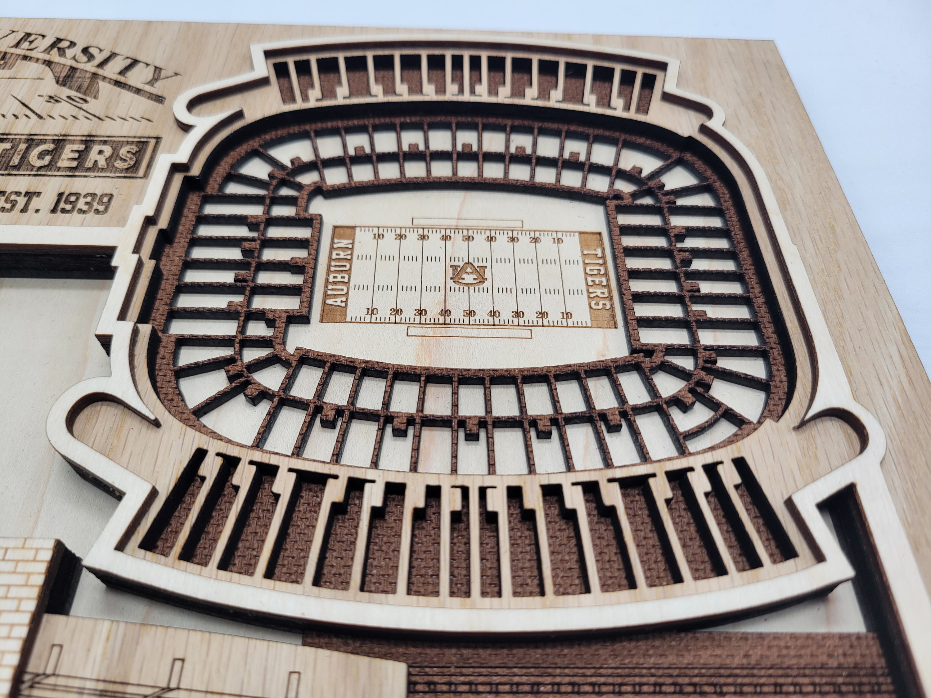 Jordan-hare Stadium Home of Auburn Tigers Football Layered Wooden ...