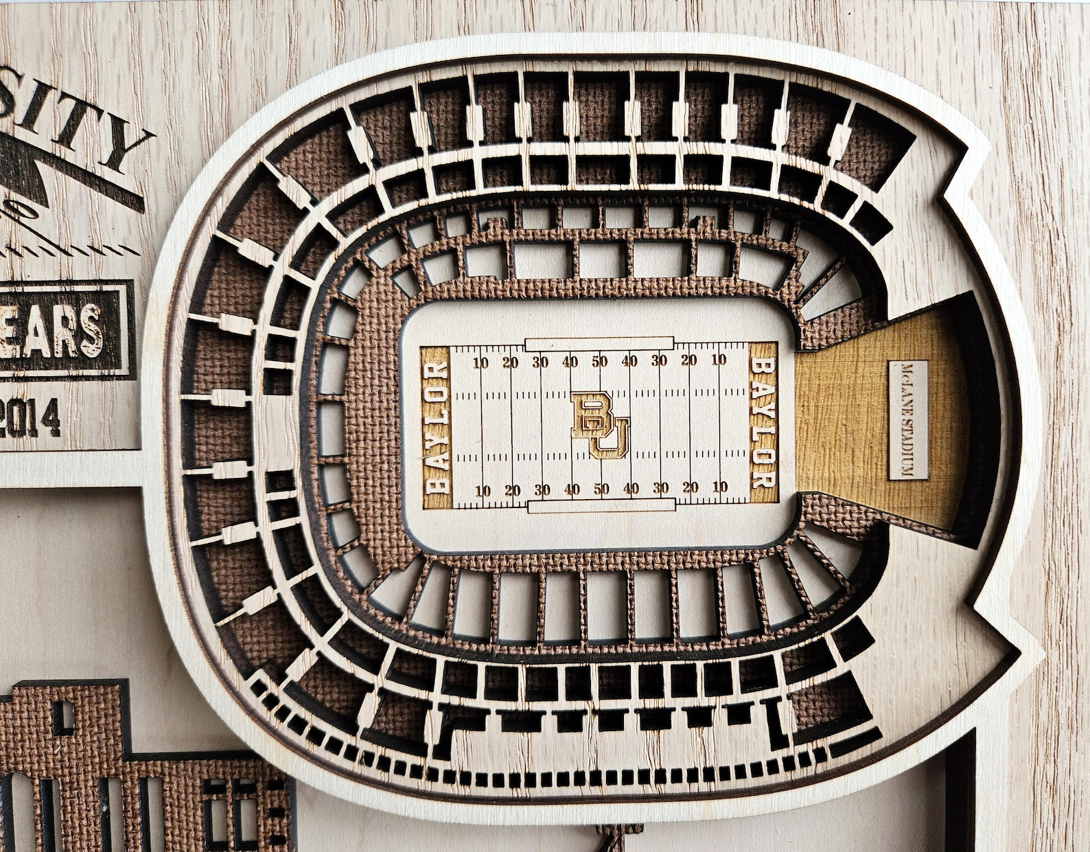 Mclane Stadium Home of Baylor Bears Football Layered Wooden Stadium ...